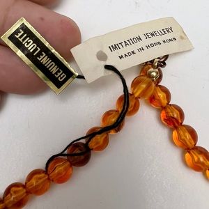 Vintage | Jewelry | Vintage Mid Century Lucite Amber Graduated Bead ...